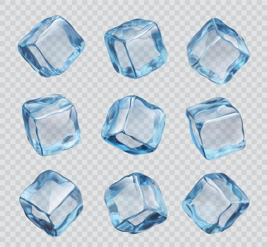 Realistic ice cubes, crystal icy blocks set 46914560 Vector Art at Vecteezy
