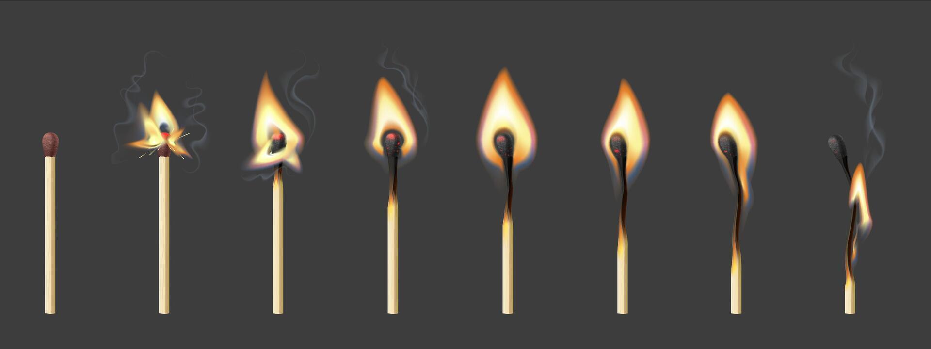 Burning match animation, stages, sequence frame 46915218 Vector Art at Vecteezy