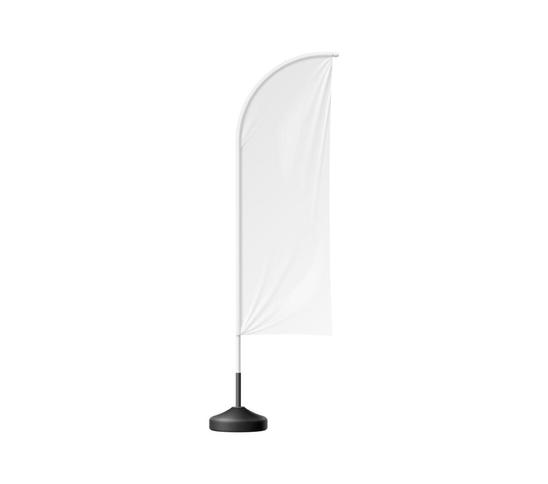 Realistic Beach Flag White Banner Stand 3d Mockup 46915833 Vector Art At Vecteezy