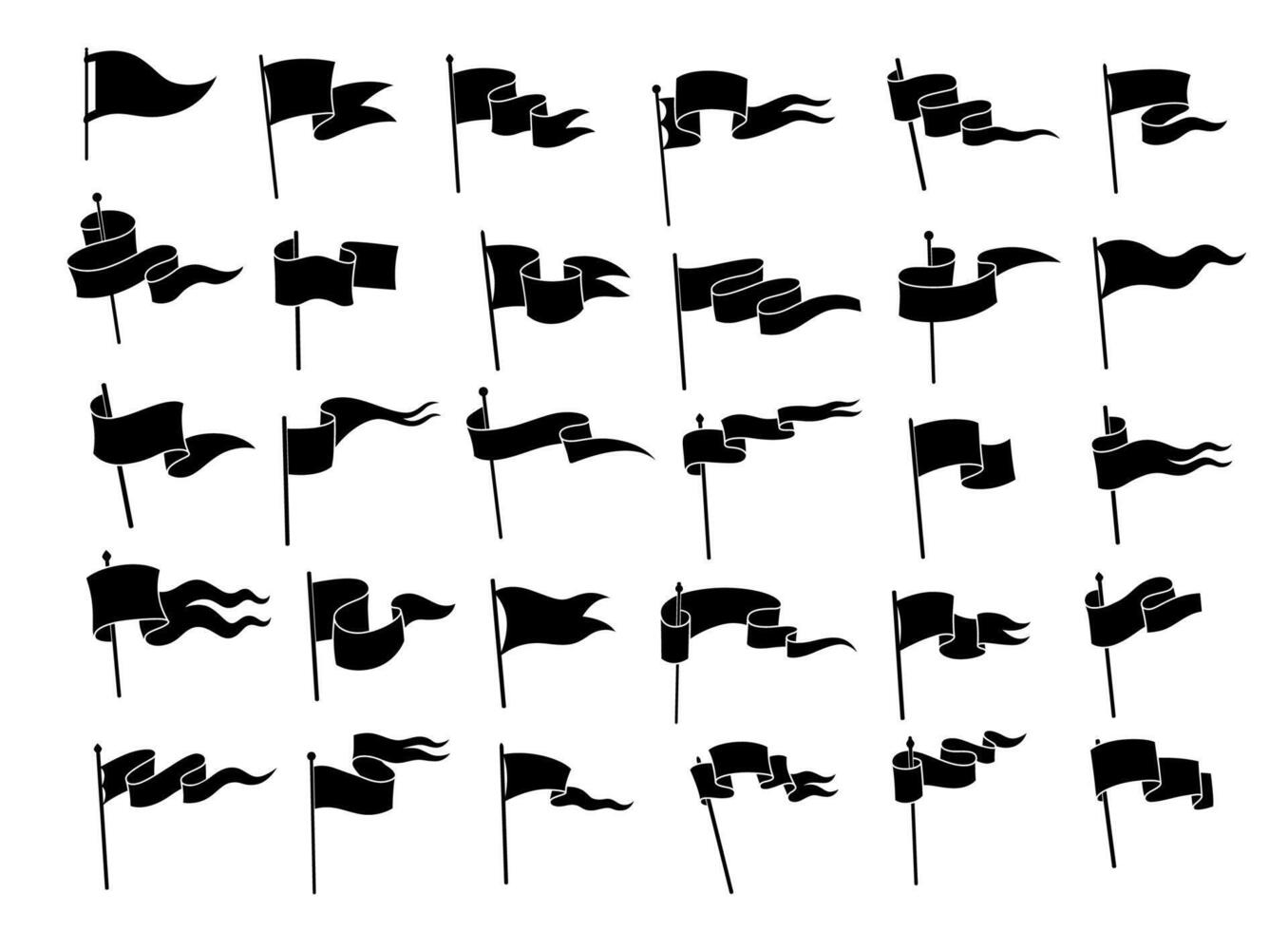 Retro pennant black flags isolated set 46915957 Vector Art at Vecteezy