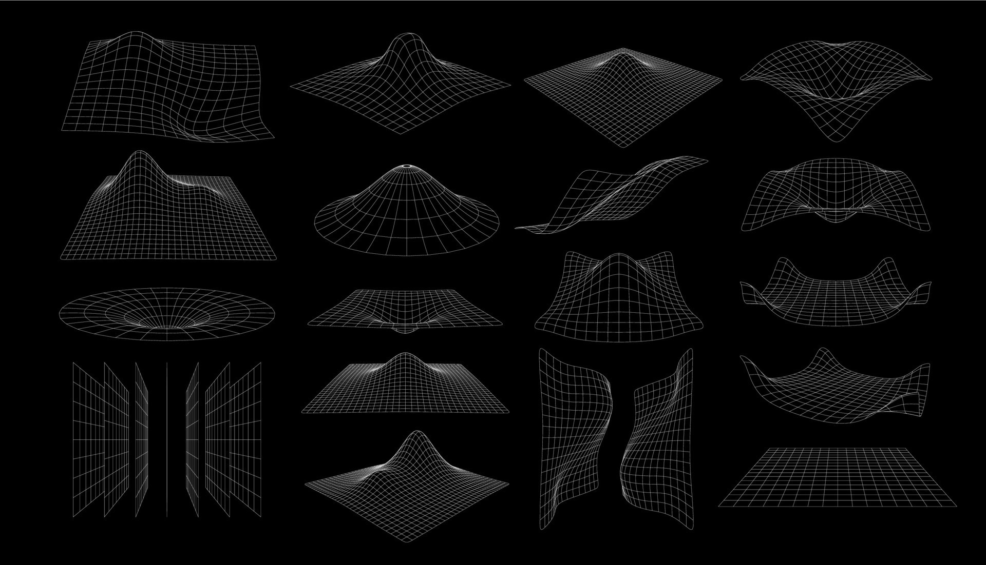 Futuristic wireframe mesh grid, abstract 3D shapes 46916184 Vector Art ...