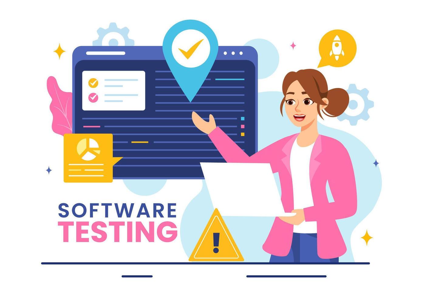 Software Testing Illustration featuring Application Engineering ... Software Testing Illustration featuring Application Engineering ...