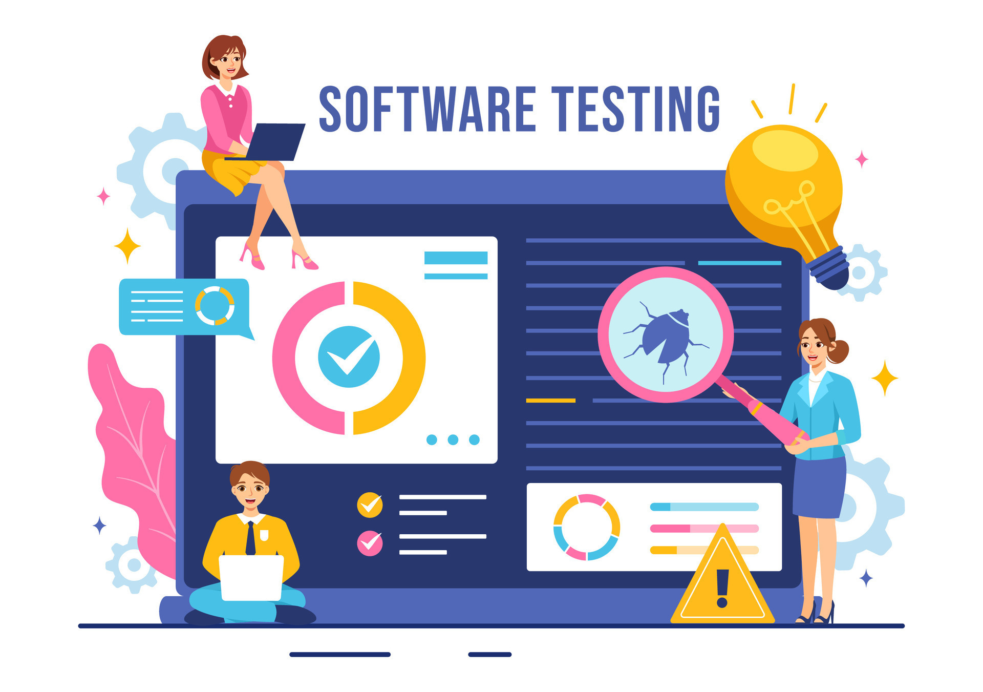 Software Testing Illustration featuring Application Engineering ... Software Testing Illustration featuring Application Engineering ...