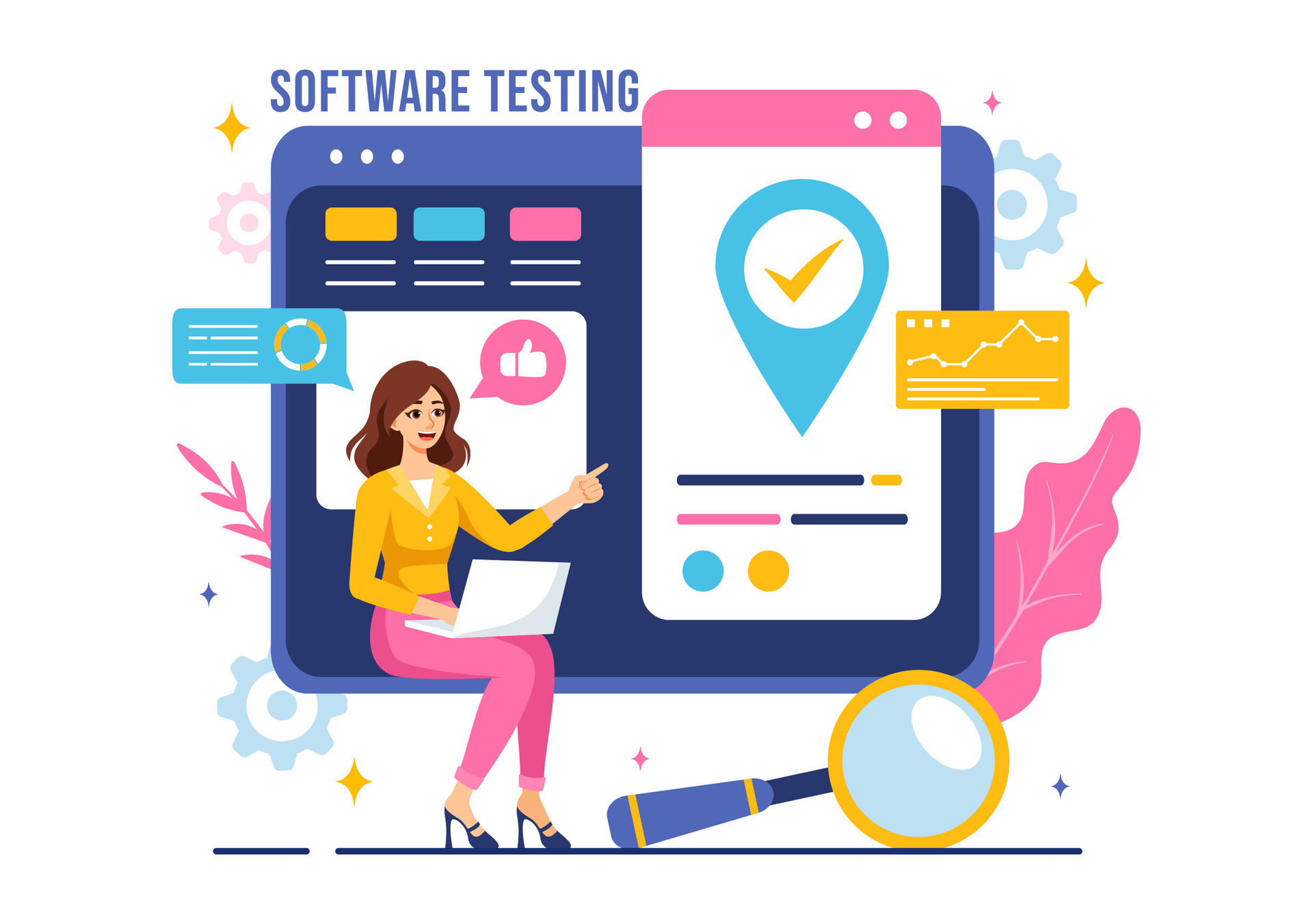 Software Testing Illustration featuring Application Engineering ... Software Testing Illustration featuring Application Engineering ...