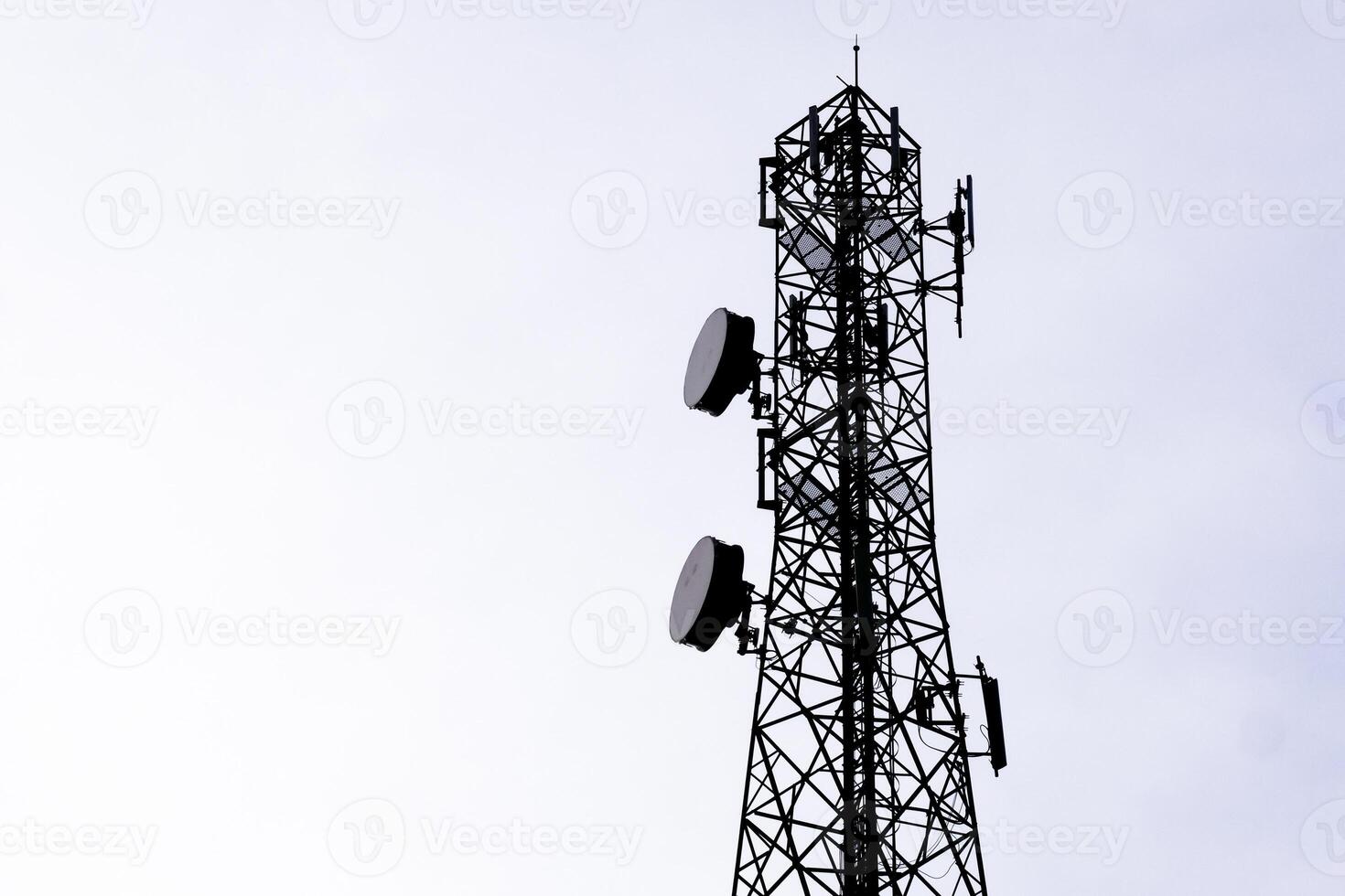 Tall Communication Tower Against Clear Sky for Telecommunication and Broadcasting 46928805 Stock ...