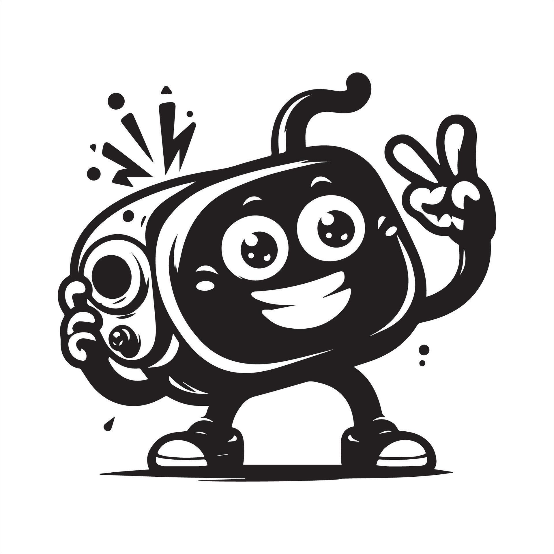 Funny Cartoon Character Silhouette 46929272 Vector Art At Vecteezy