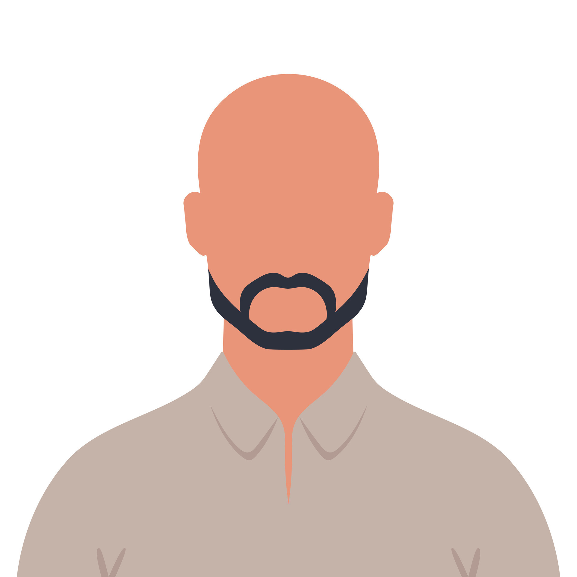 Abstract Faceless Bald Man With Beard Bald Bearded Male Avatar Illustration 46929527 Vector