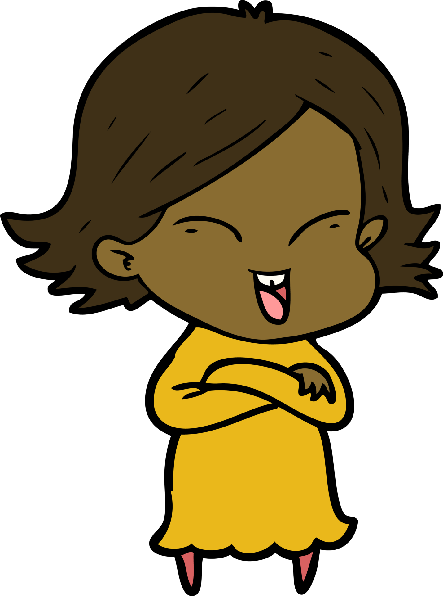 Happy Cartoon Girl Drawing 46930303 Png