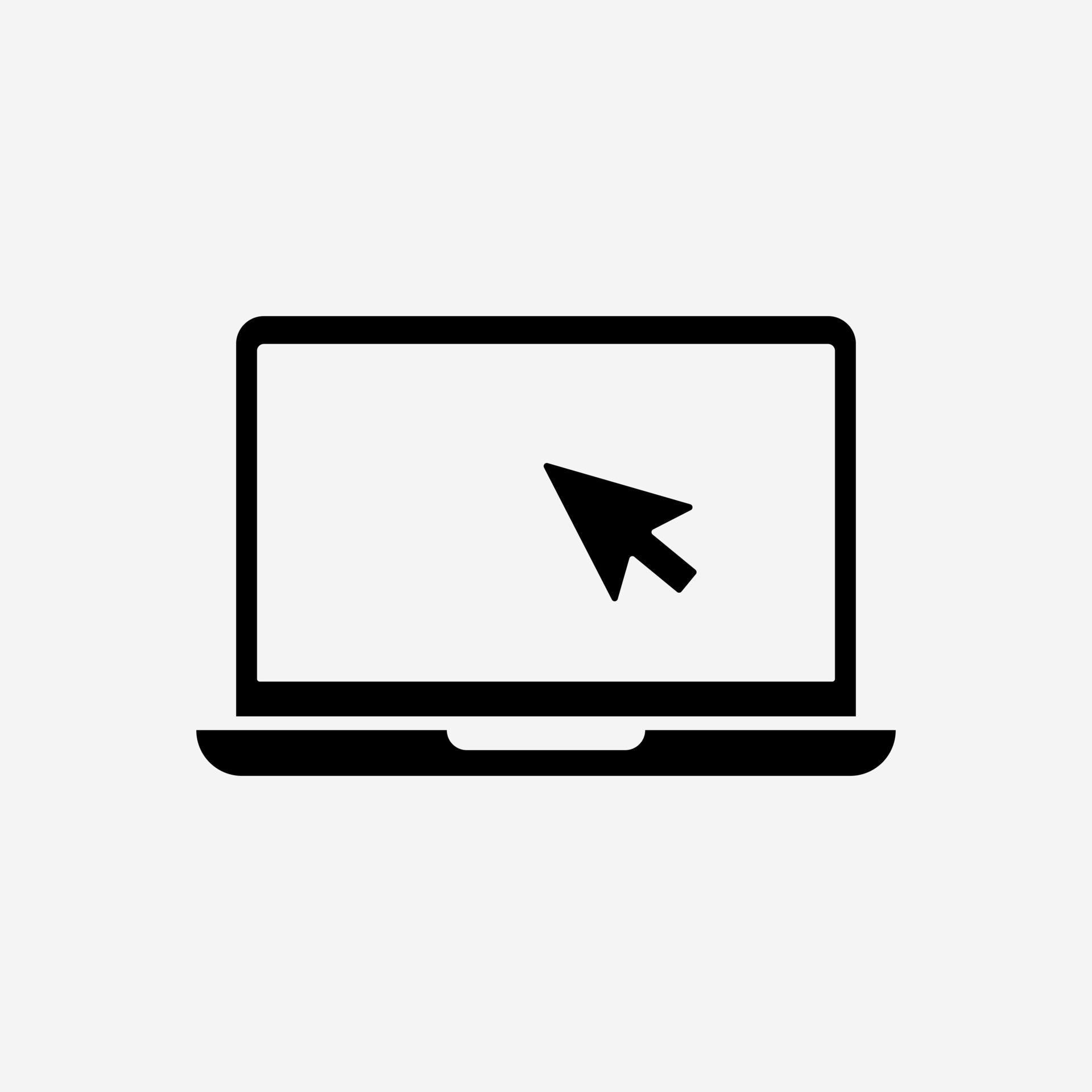 Laptop icon. Display illustration. Device cursor or pointer symbol ...
