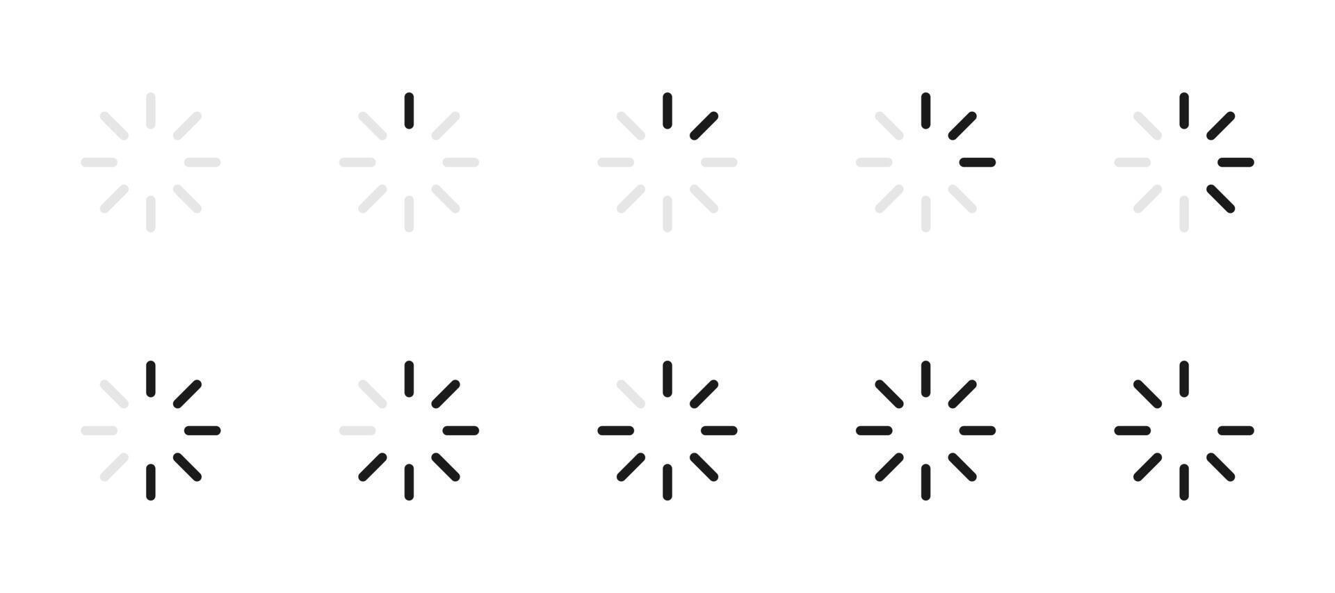 Loading Indicator Icon Set Buffer Status Circle Bar Symbol Loading Progress Web Or App