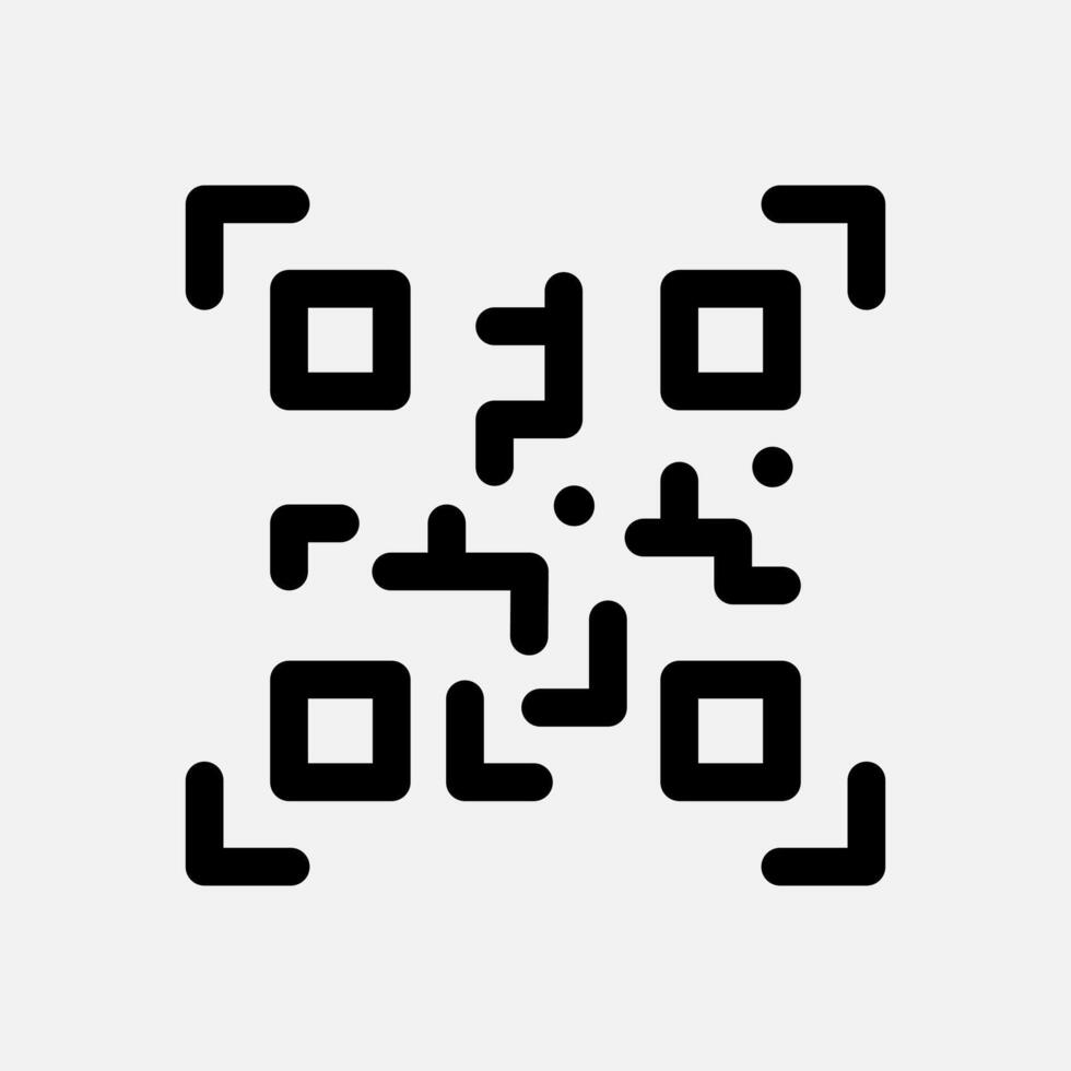 QR code icon. Simple qr-code illustration. Barcode scan abstract design ...