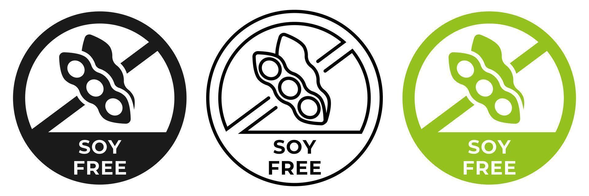 Soy free icon. Zero beans forbidden label. Soy free ban or prohibition logo, illustration, badge ...