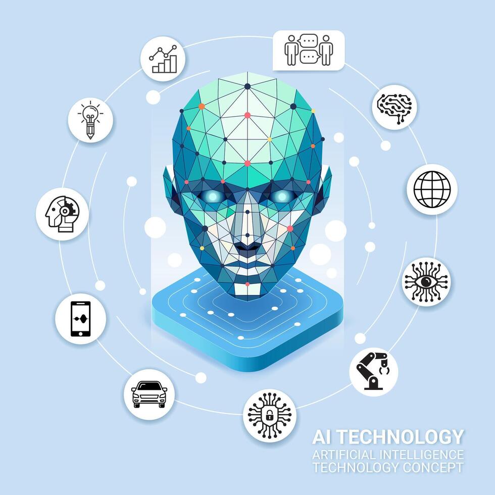 Artificial intelligence Ai Chat Bot technology concept 46931074 Vector ...