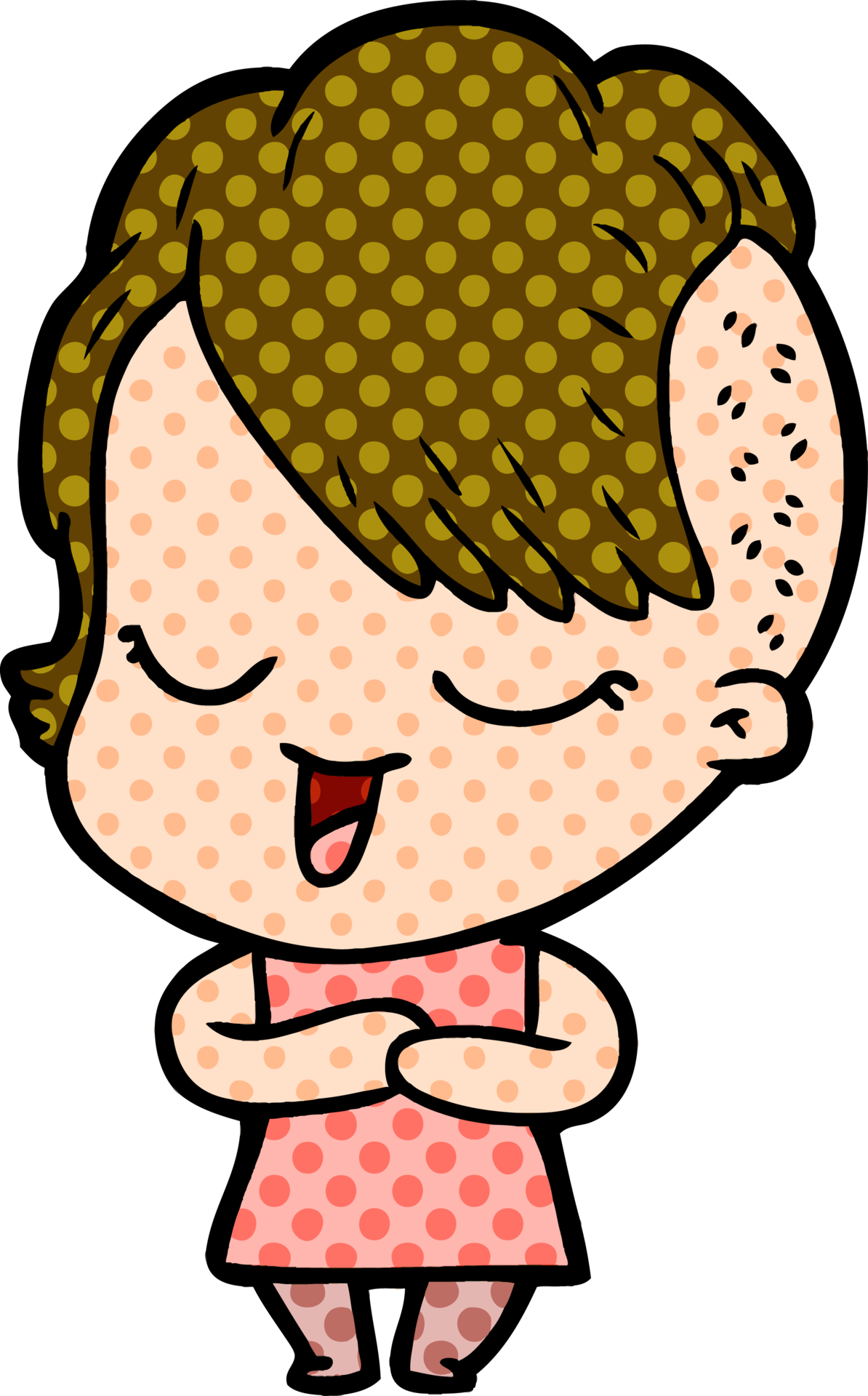 Happy Cartoon Girl Drawing 46933270 Png