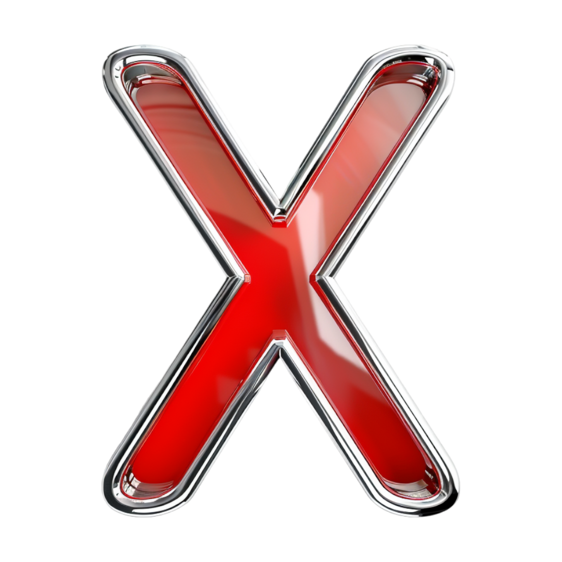 3D X Sign on Transparent Background 46934000 PNG