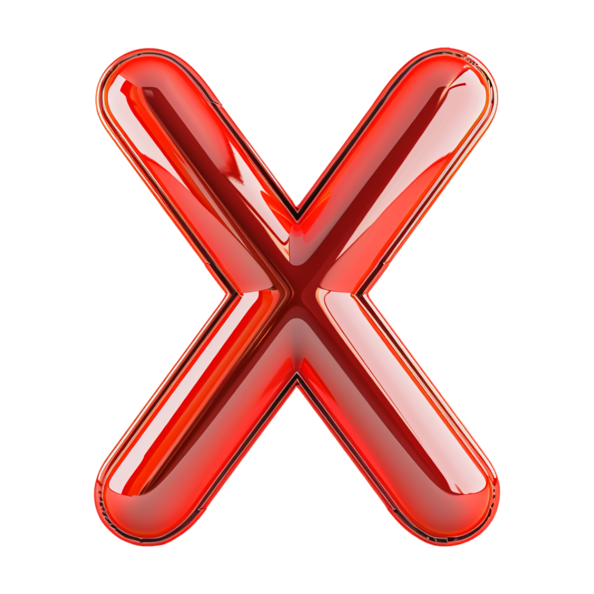 3D X Sign on Transparent Background 46934236 PNG