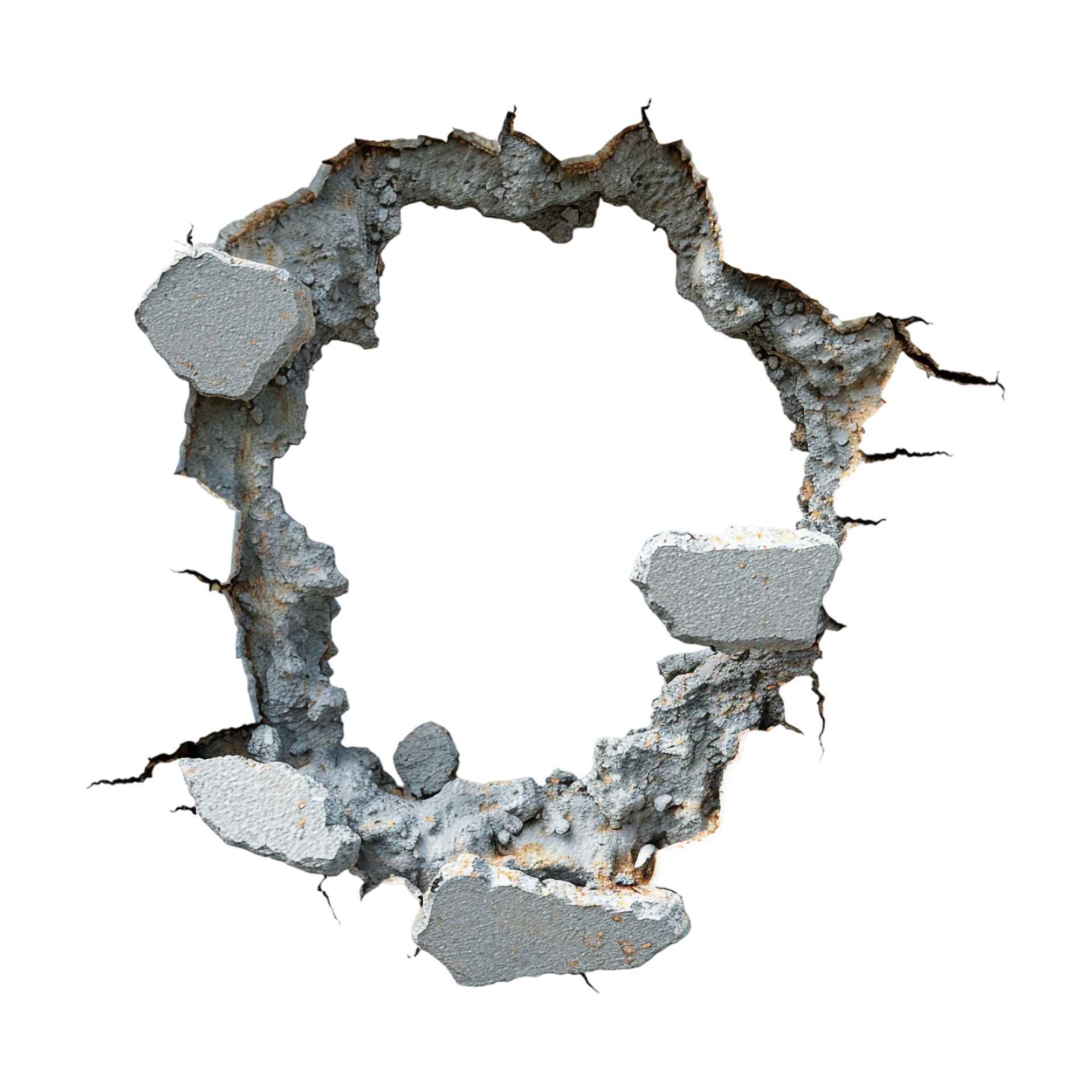 Big Rough Hole in a Brick Wall on Transparent Background 46934532 PNG