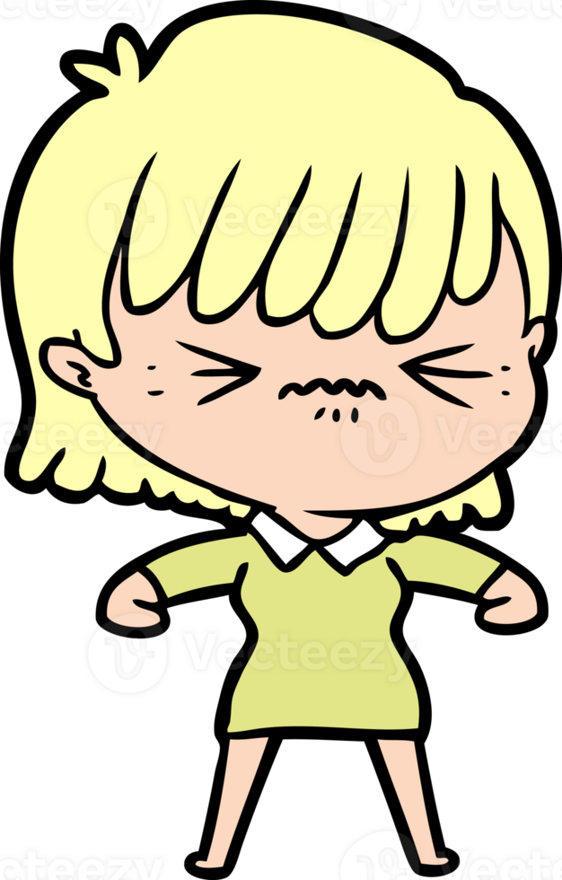 Annoyed Cartoon Girl Drawing 46946514 Png