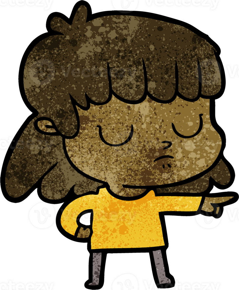 cartoon indifferent woman pointing drawing 46946652 PNG