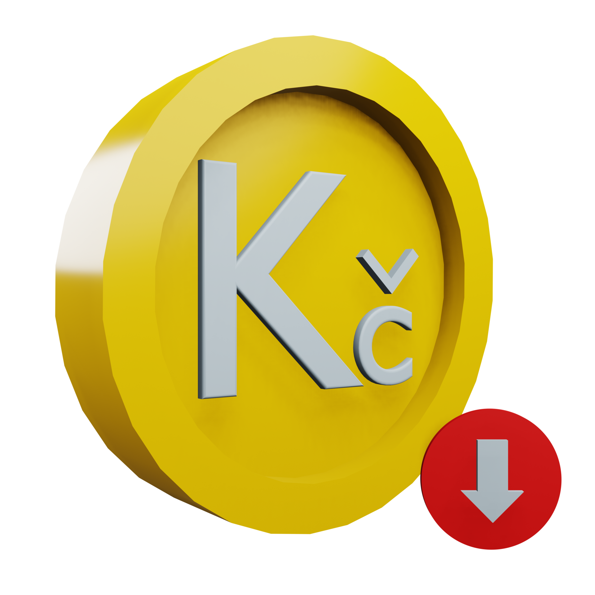 3 D illustration of koruna icon 46952647 PNG