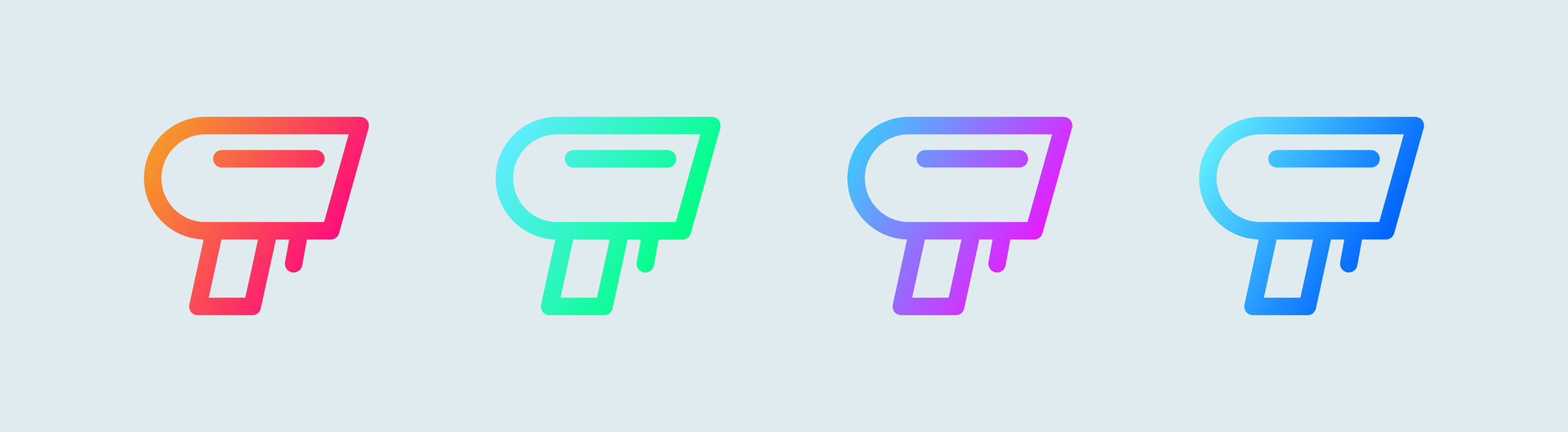 Barcode Scanner Line Icon In Gradient Colors Qr Code Signs
