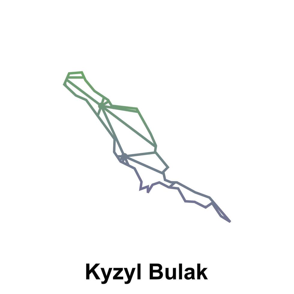 alto detallado ilustración mapa ciudad de kyzyl bulak, mundo mapa Kirguistán país ilustración ...