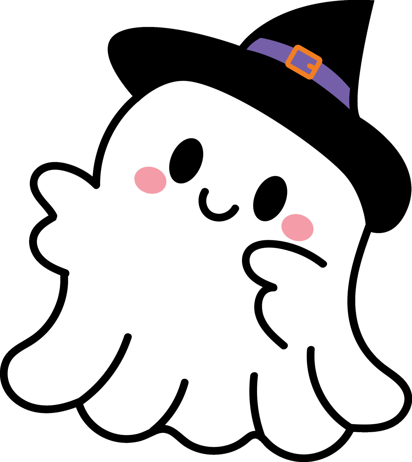 cute ghosts boo halloween cartoon kawaii graphics 46957312 Vector Art ...