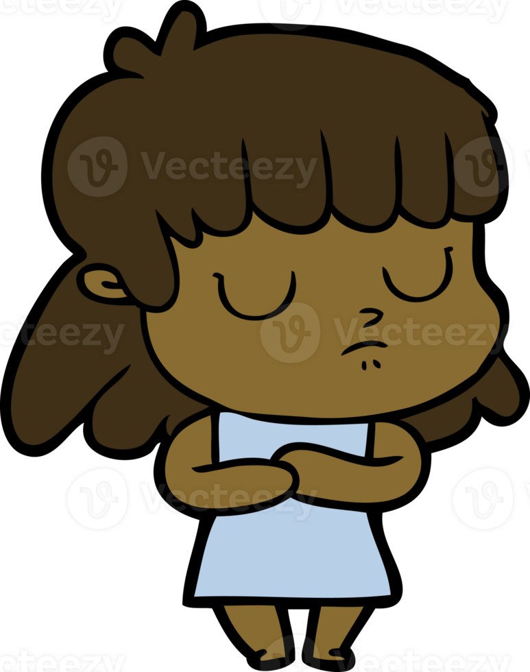 cartoon indifferent woman drawing 46957353 PNG