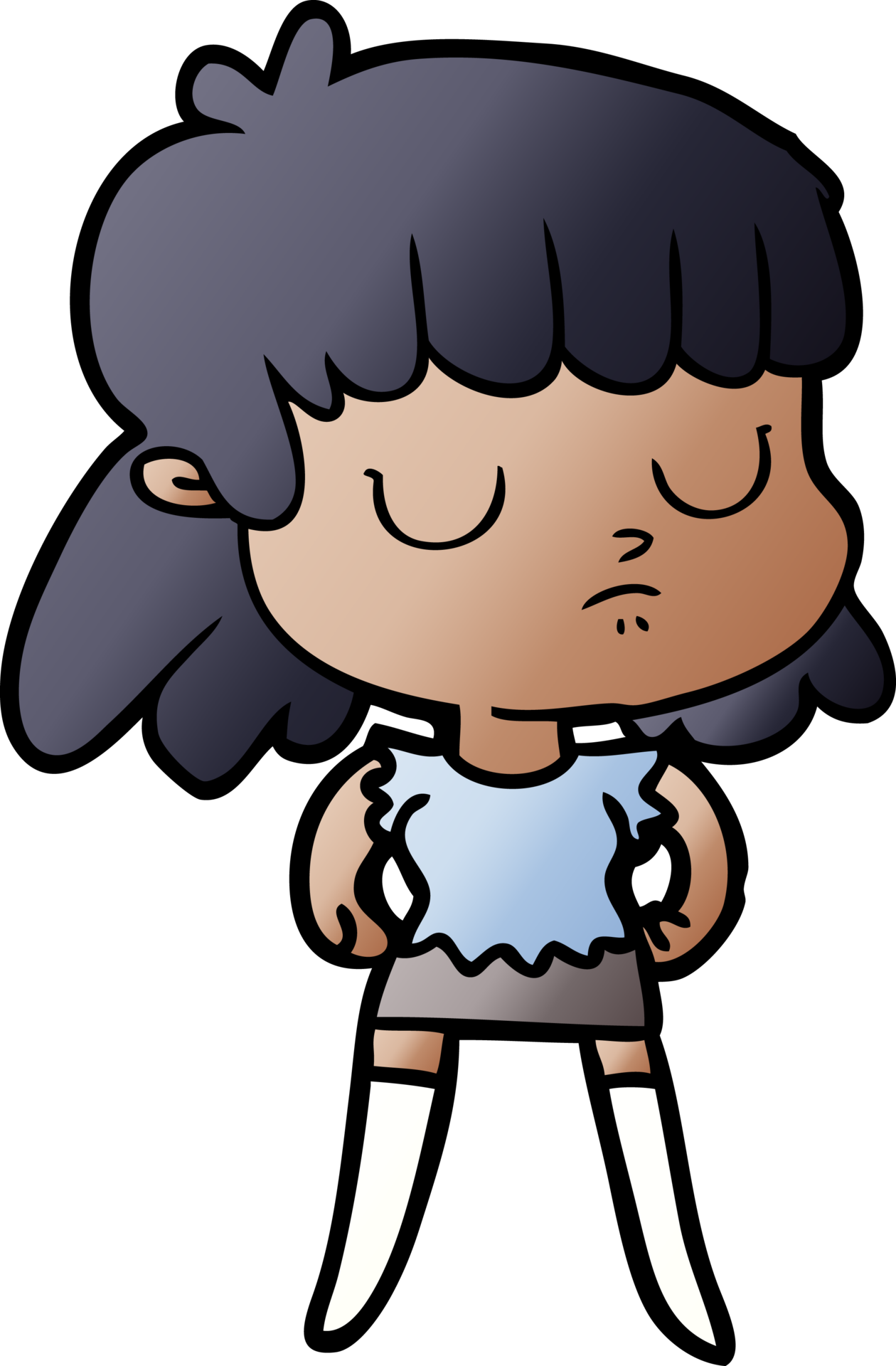 cartoon indifferent woman drawing 46957407 PNG