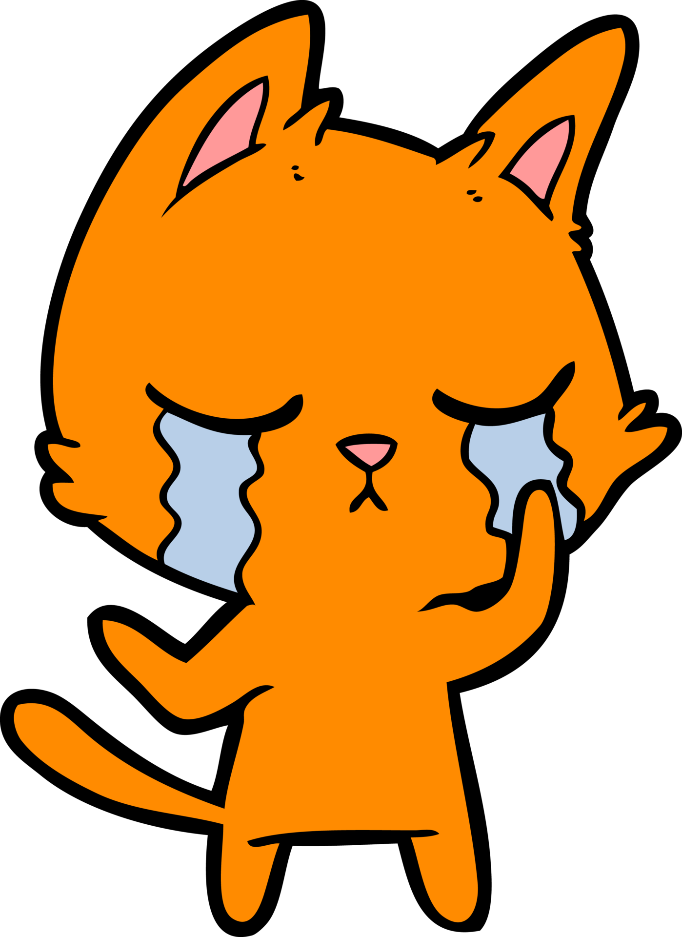 Crying Cartoon Cat Drawing 46958378 Png
