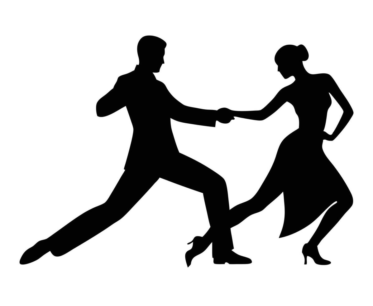 Romantic Couple Dancing silhouette, white background 46959157 Vector ...