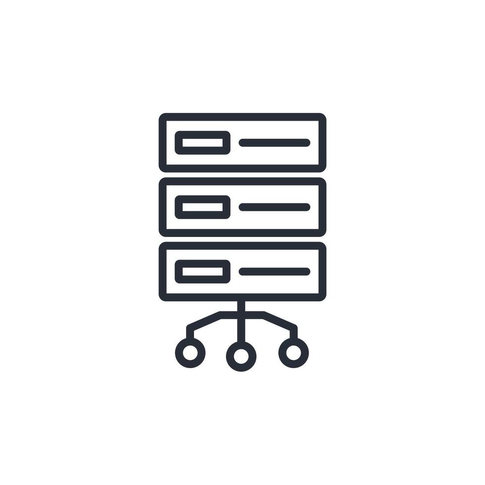 Server icon. .Editable stroke.linear style sign for use web design,logo.Symbol illustration ...