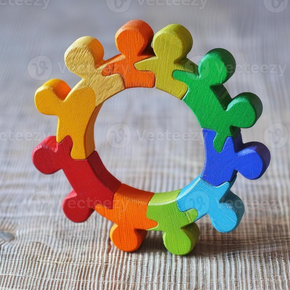 Diversity Equity And Inclusion Concept Deib Colorful Wooden Puzzle