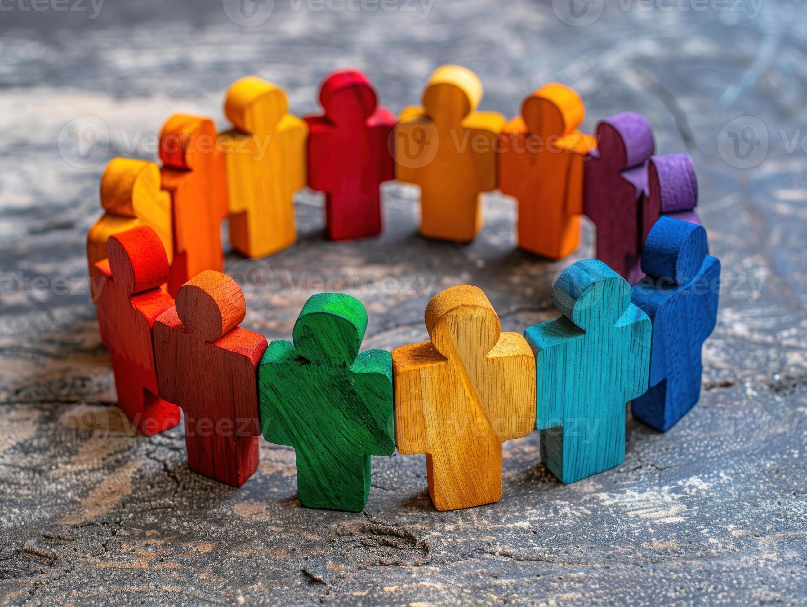 Diversity Equity And Inclusion Concept Deib Colorful Wooden Figures