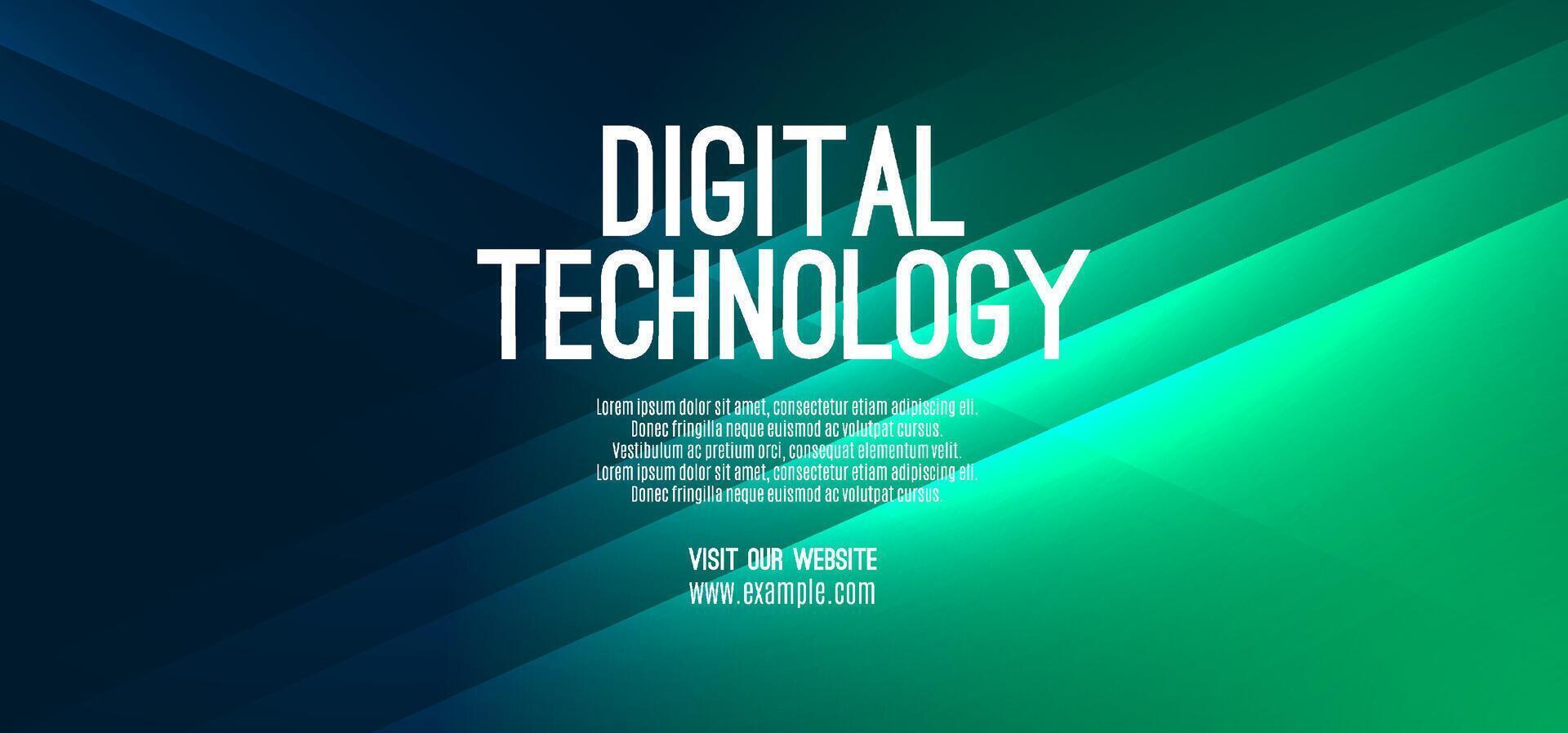 Digital Technology Speed Connect Blue Green Background Cyber Nano Information Abstract