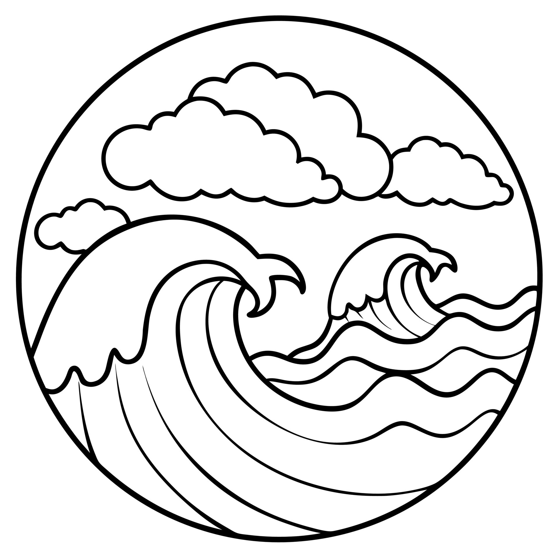 Waves Coloring Pages For Kids Coloring Book 46965598 Vector Art at Vecteezy