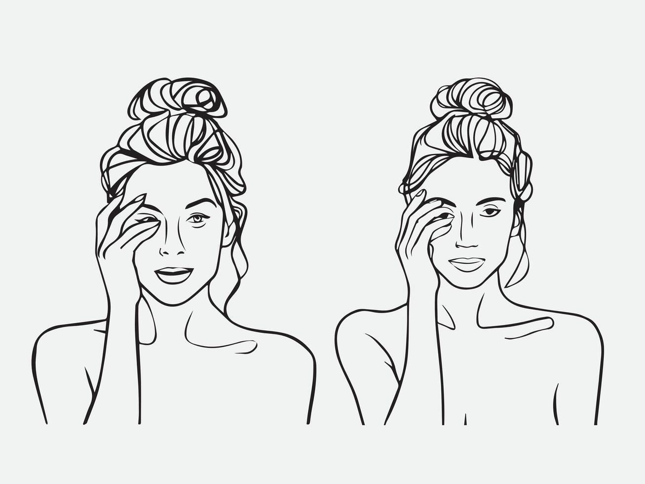 A Minimalist Black Single Line Drawing Of A Woman 46968067 Vector Art