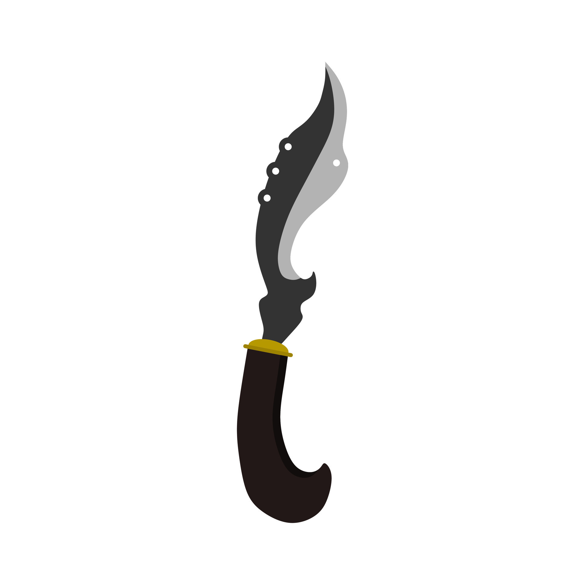 Kujang Indonesian Traditional Weapon Flat Design Illustration Isolated On White Background