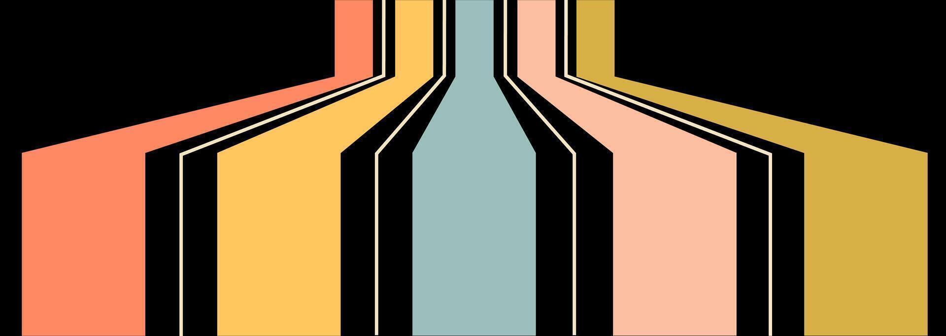 Abstract background 70s retro perspective lines background. Vintage ...