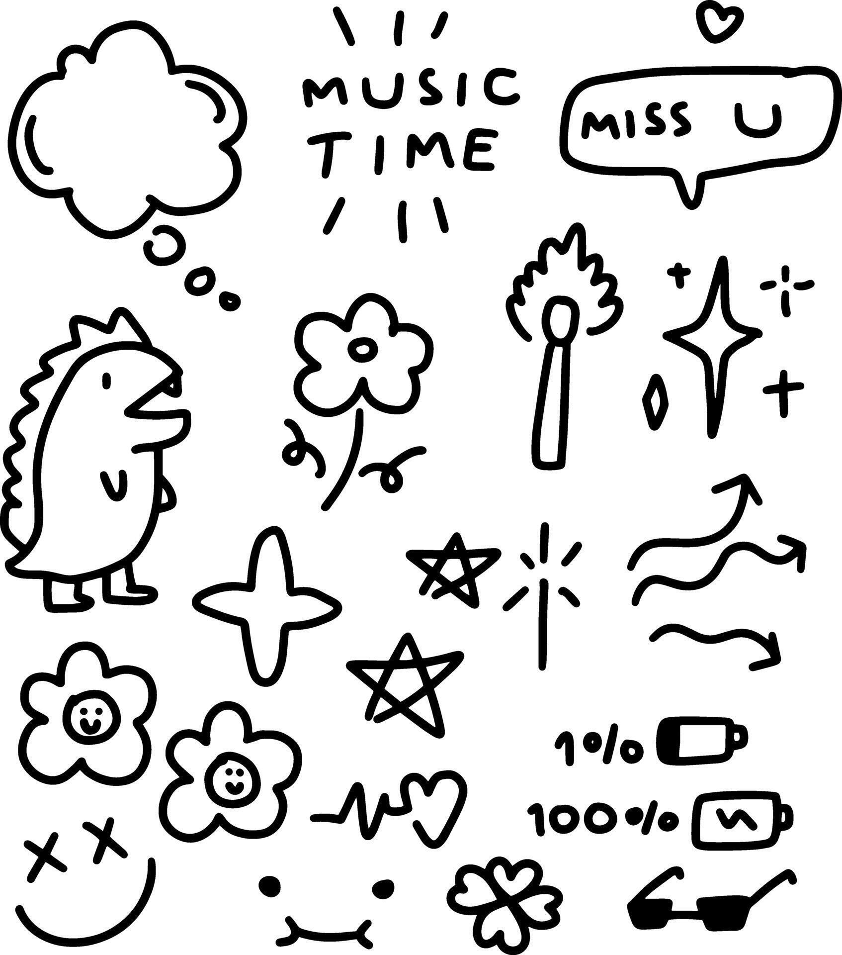 Cute Doodles Design For Templates 46971786 Vector Art At Vecteezy