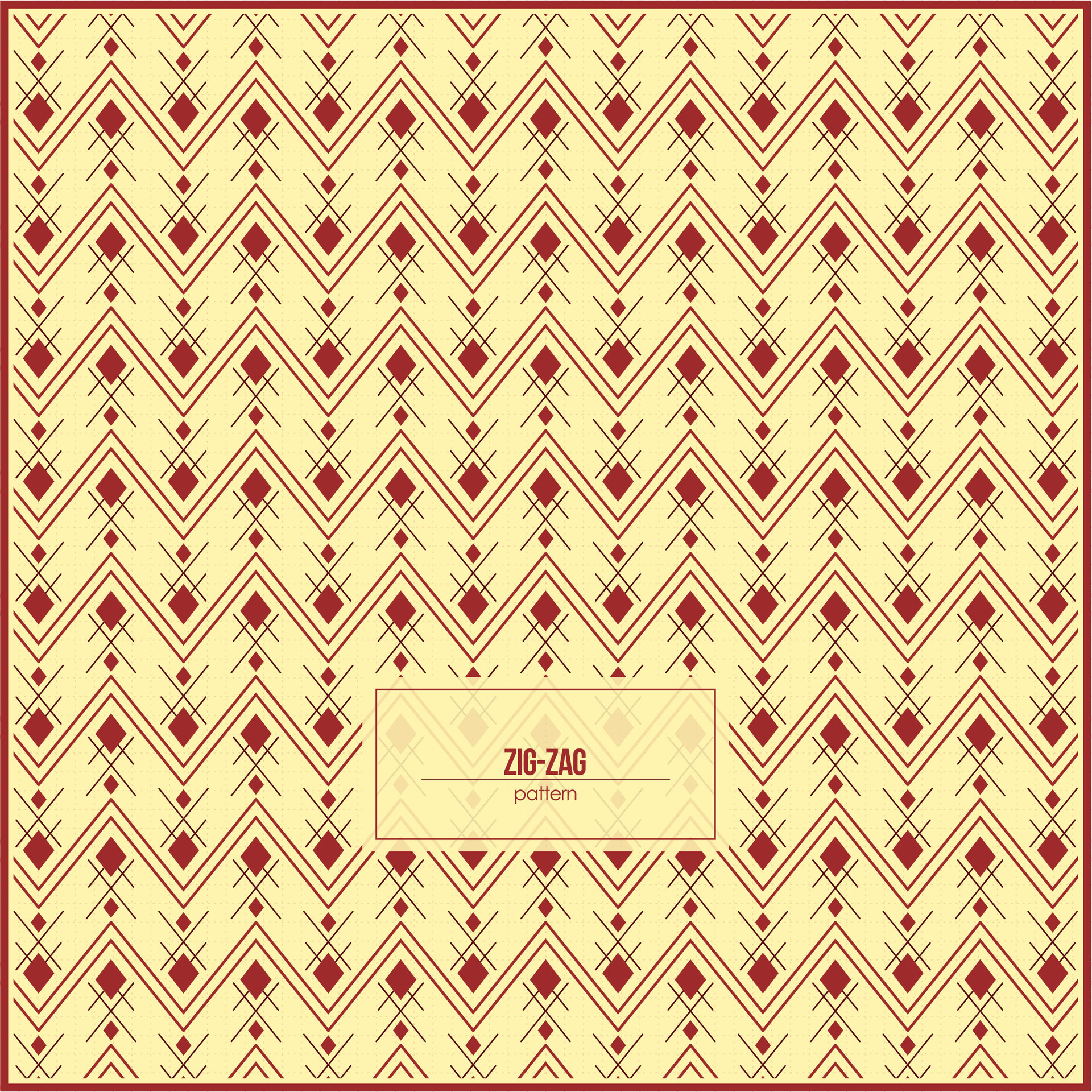 Unique Zig Zag Pattern With Rhombus Ornaments 46974510 Vector Art At