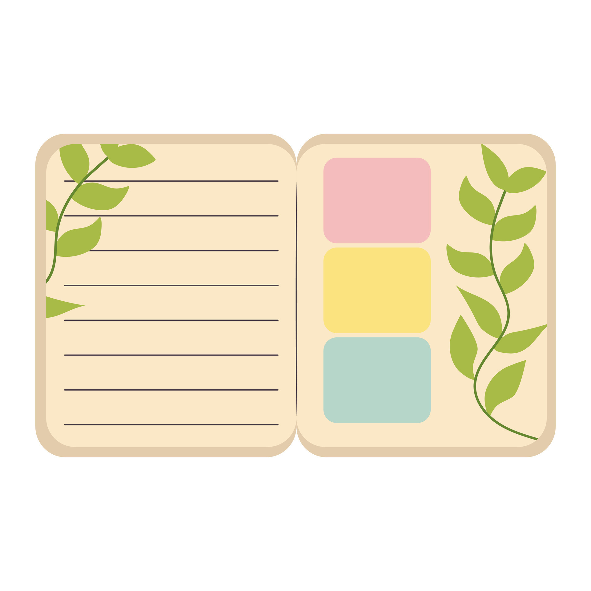 Memo Notepad With Floral Design Cute Lined Notebook Template For Notes
