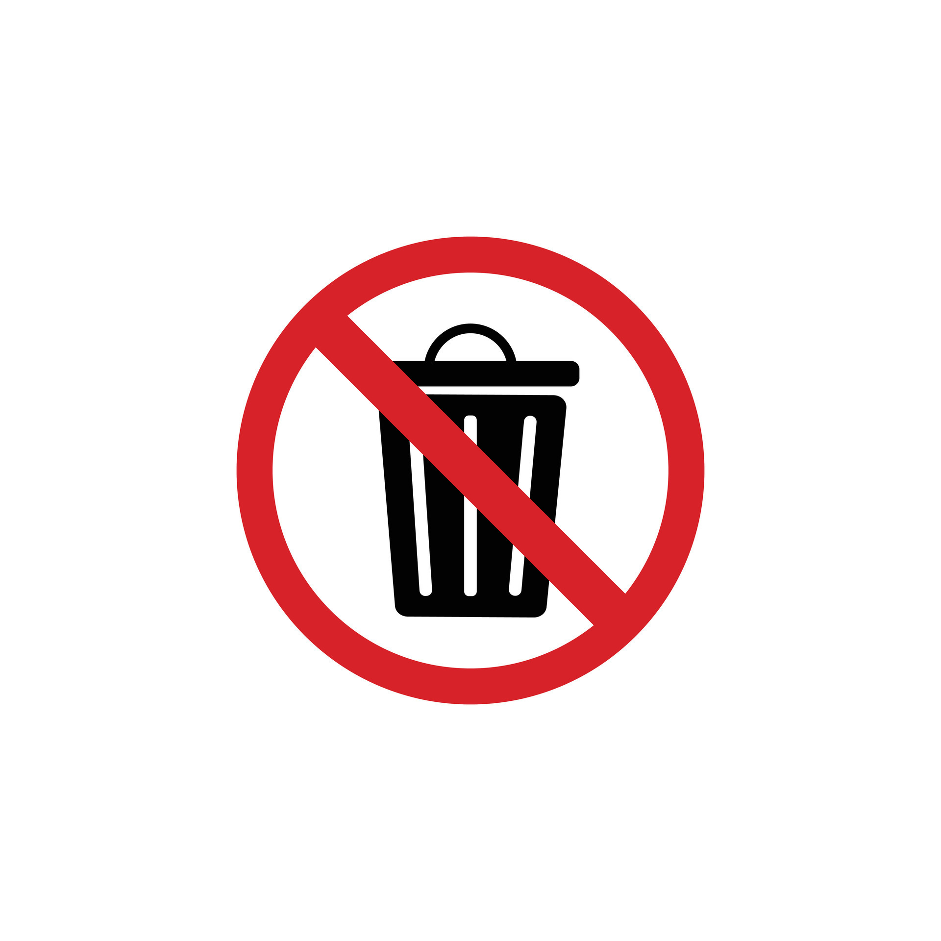 No trash can sign. Dont throw trash 46975300 Vector Art at Vecteezy
