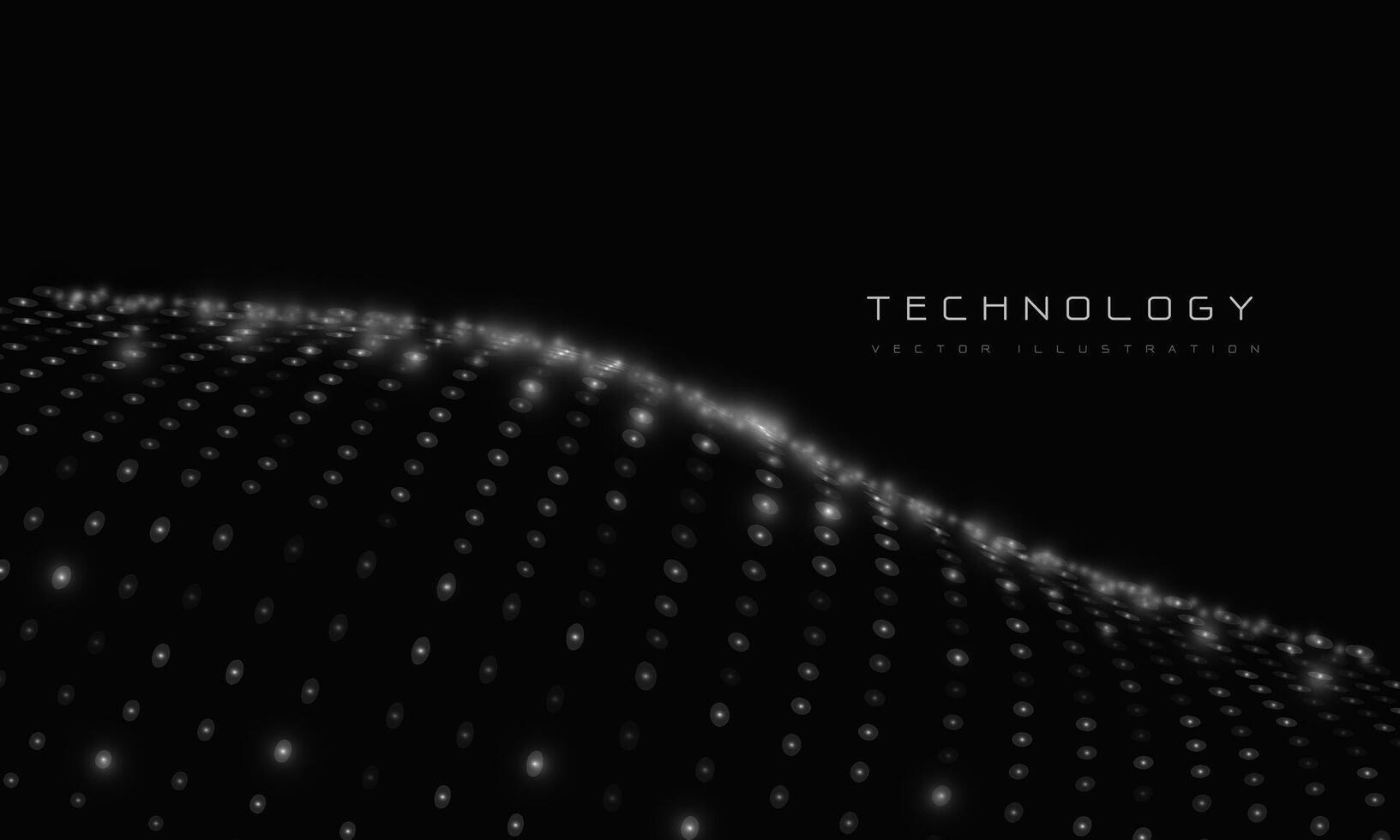 Abstract White Particle Mesh Flow Wave Dot Digital Data Structure Grid Pattern Point
