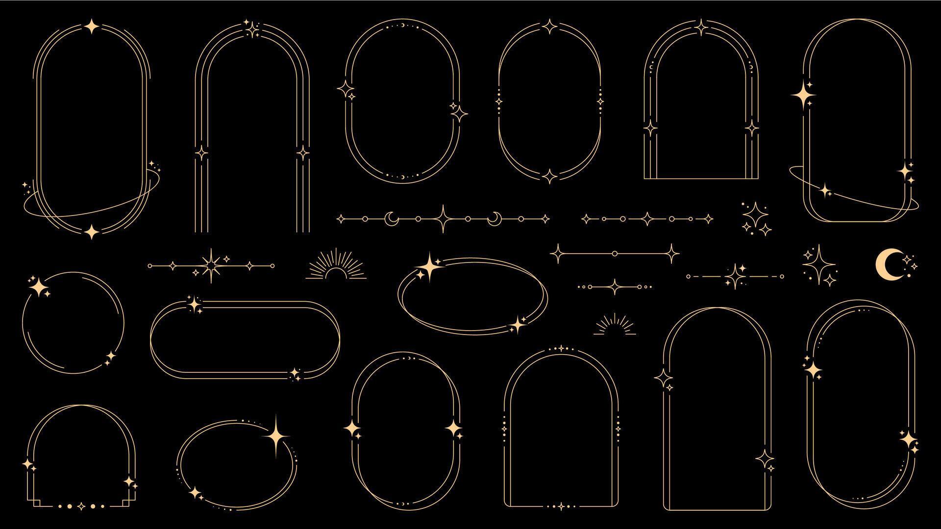 Magic celestial arch frames and borders, y2k shape 46983267 Vector Art at Vecteezy