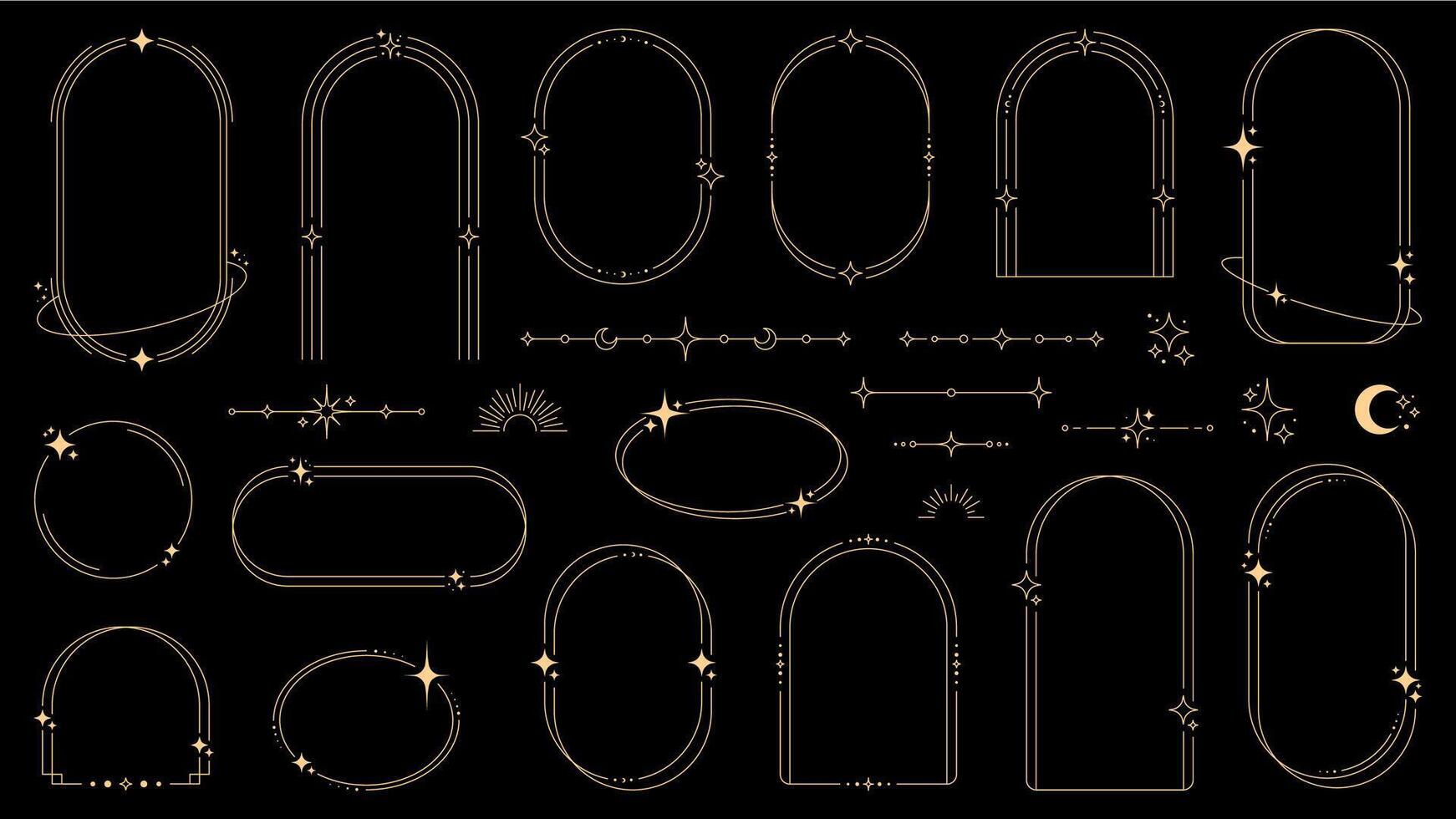 Magic celestial arch frames and borders, y2k shape 46983267 Vector Art at Vecteezy