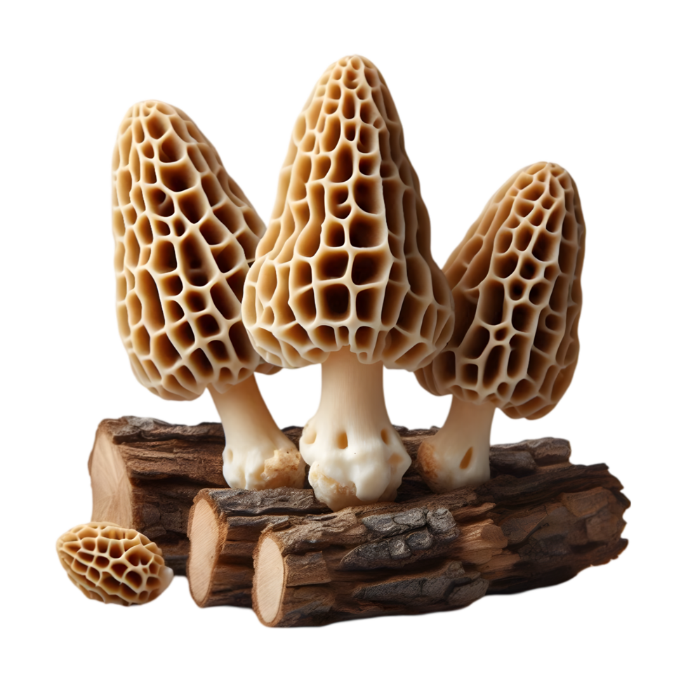 Morels On A Log Isolated From Background 46984056 Png