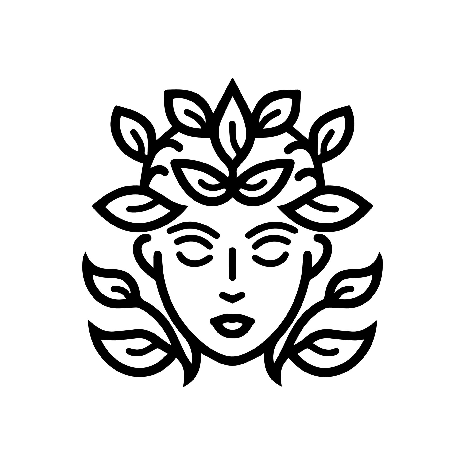 Dryad Icon Or Modern Line Symbol Line Art And Icon Design With Bold