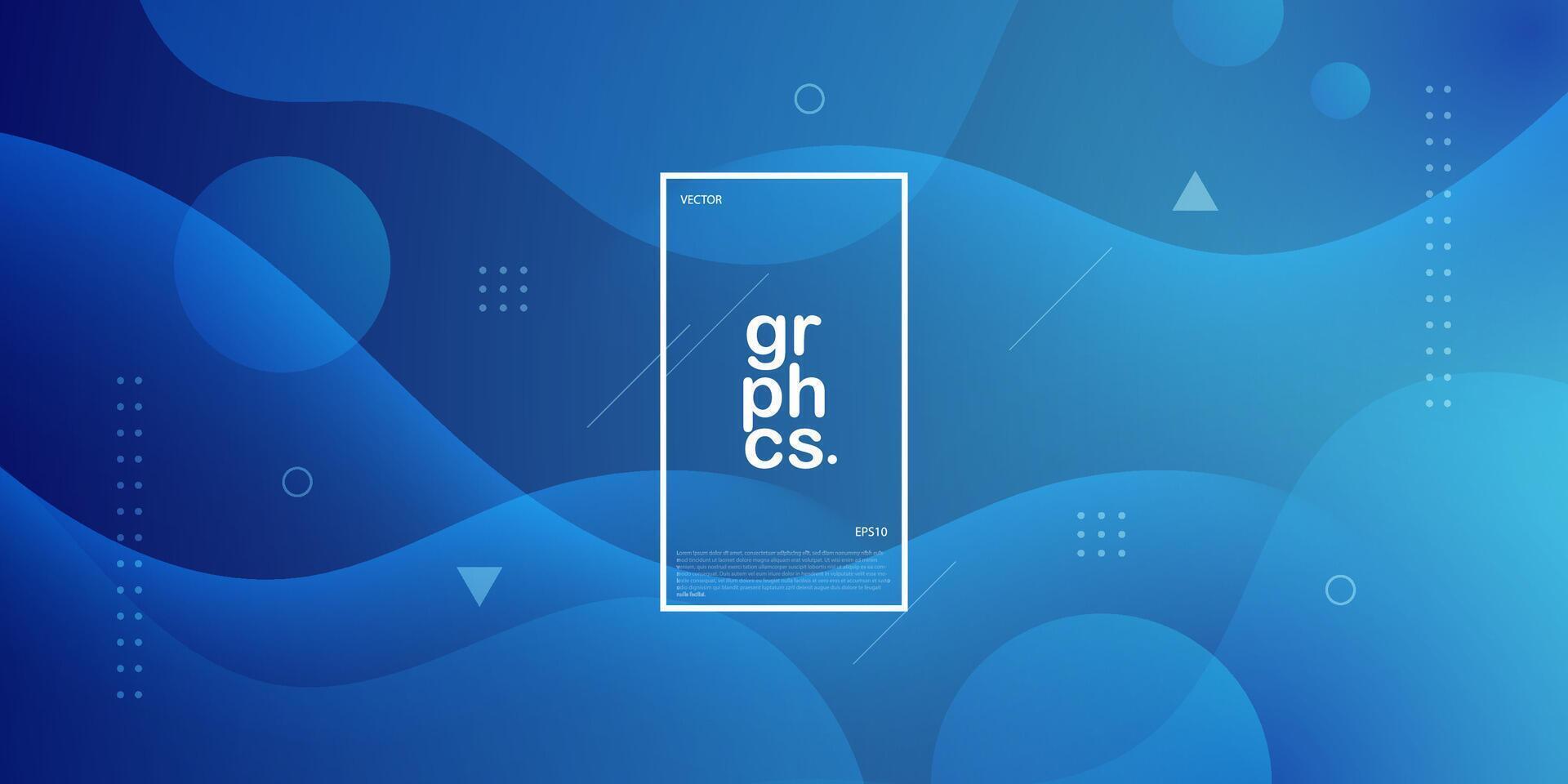 Abstract gradient wave blue background with simple shapes elements. Dark blue design. Elegant ...