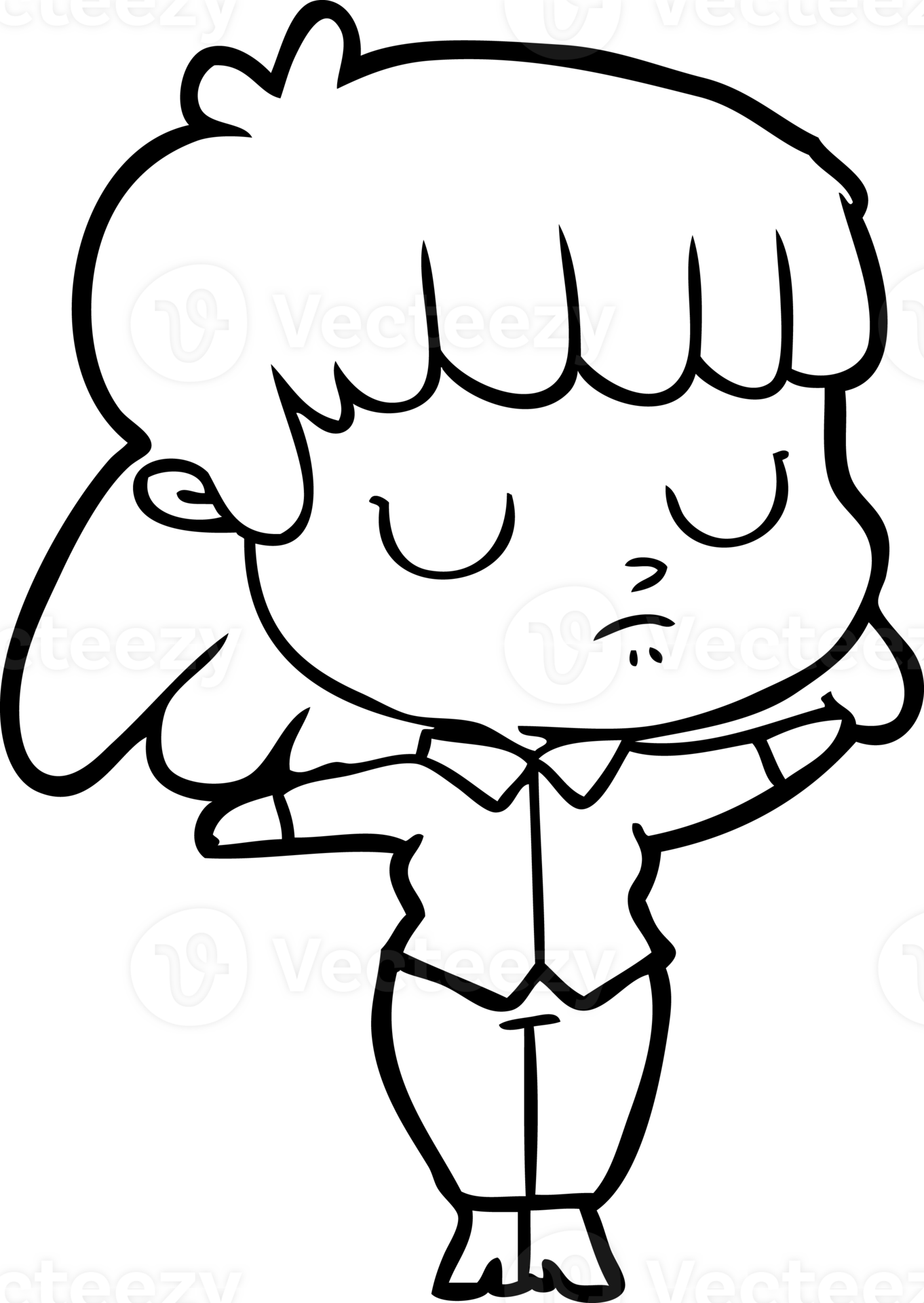 cartoon indifferent woman drawing 46993777 PNG